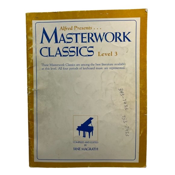 Office | Alfred Presents Masterwork Classics Level 3 Vintage Piano Sheet Music Songbook | Poshmark